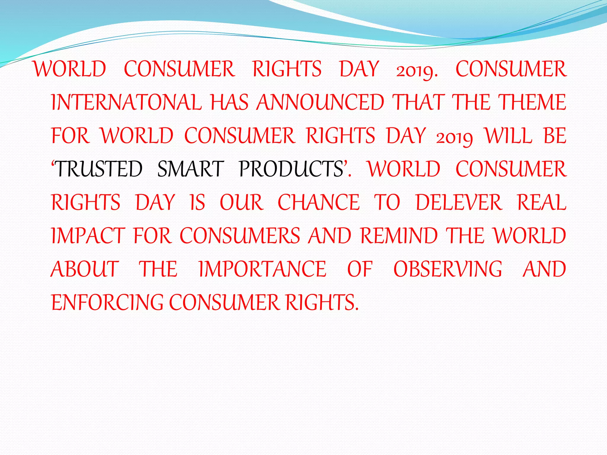 World consumer day | PPTX