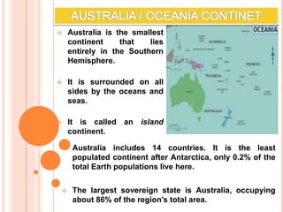 WORLD Continent Presentation for student | PPTX