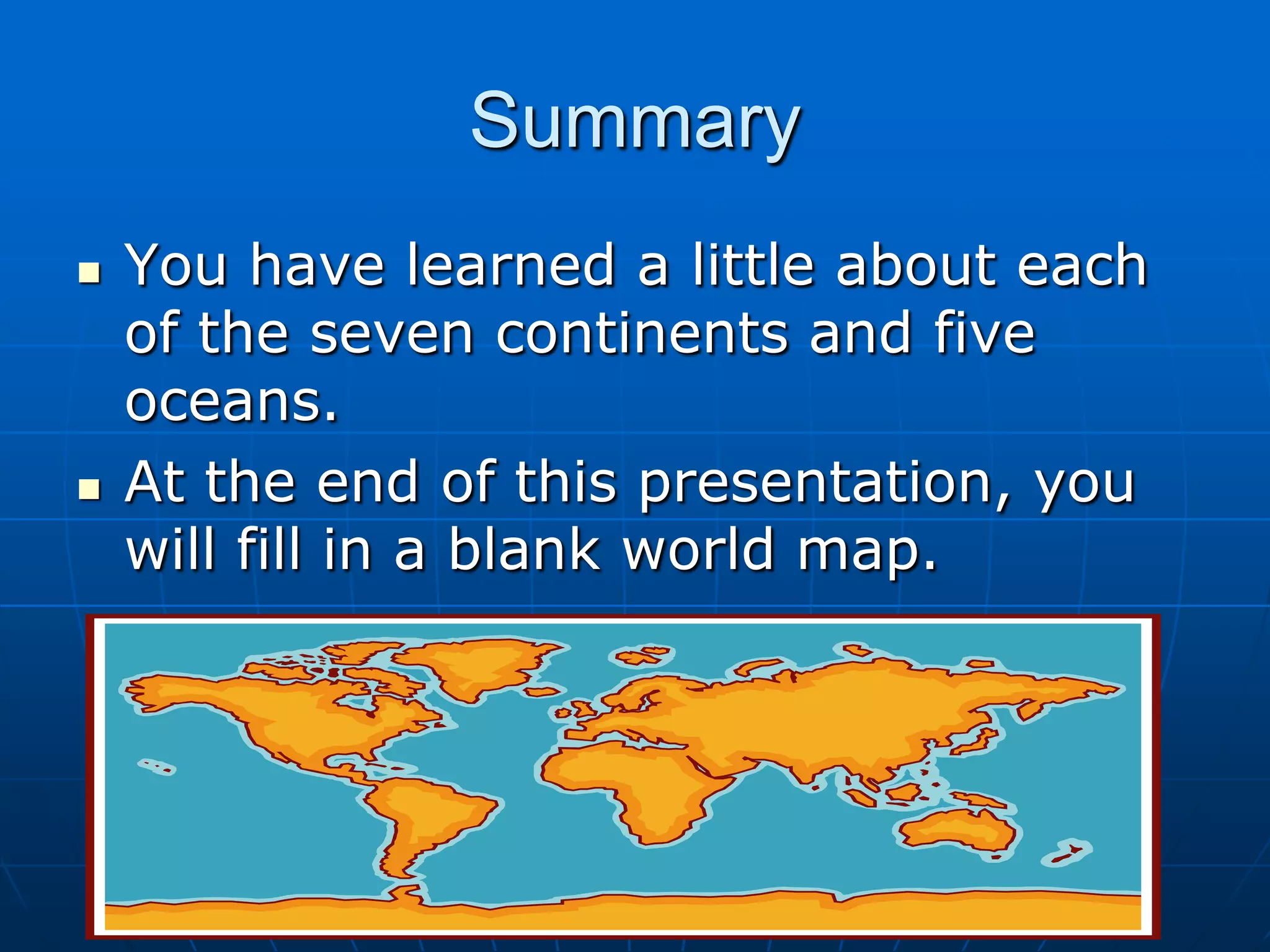 World Continents And Oceans | PPTX