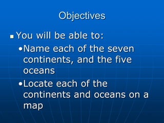 World Continents And Oceans | PPTX