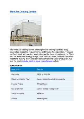 FRP cooling tower manufacturers in India | Cooling tower manufacturers ...