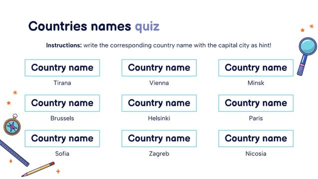 World Countries Quiz ! by Slides go.pptx