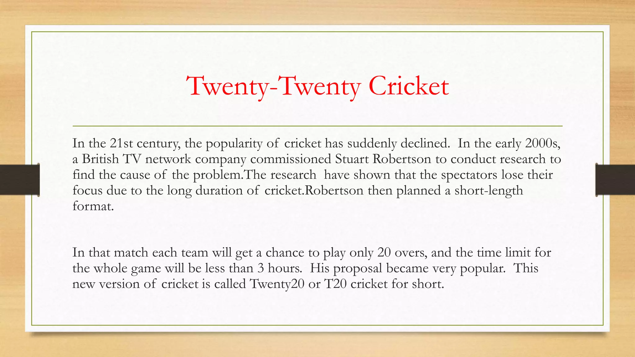 World cricket history | PPTX