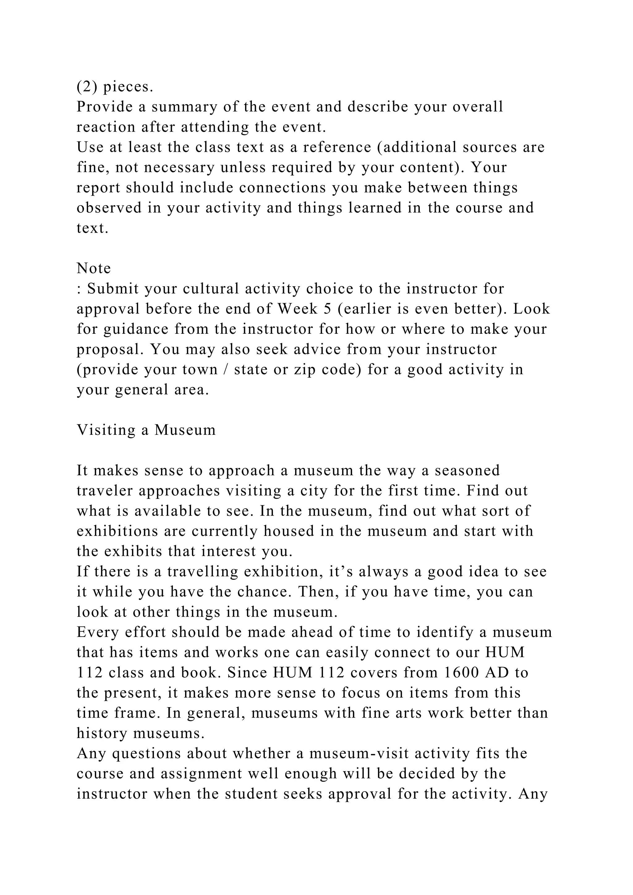 World Culture II Assignment Assignment 3 Cultural Activity Repo.docx