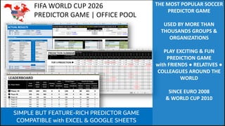 World Cup 2026 Prediction Game | Office Pool Spreadsheet | PDF