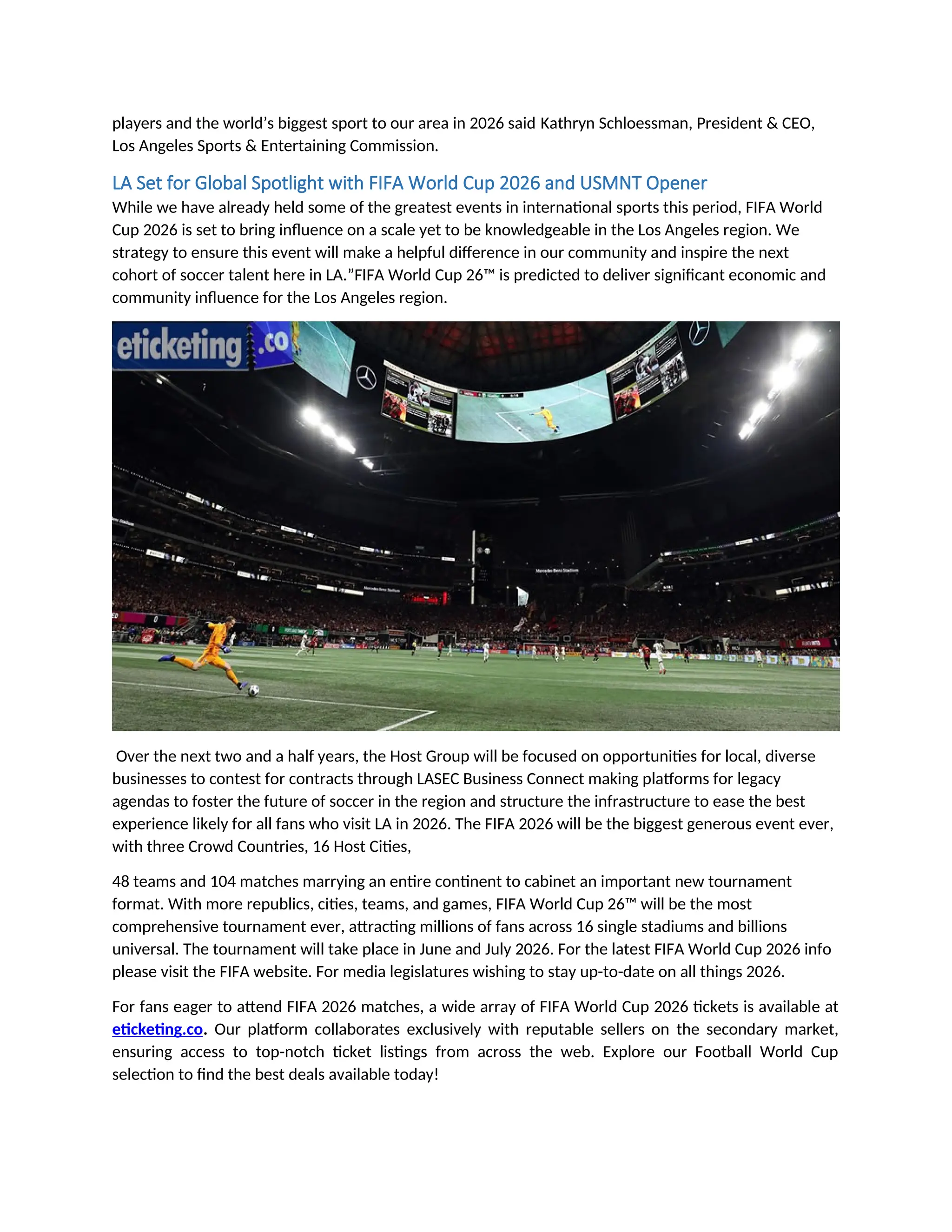 World Cup Los Angeles to Host Key Matches in Historic FIFA 2026.docx ...