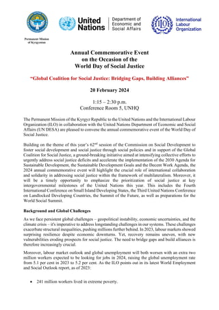 World Day of Social Justice 2024 - commemorative event. | PDF