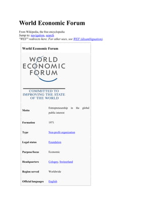 World economic forum | DOCX