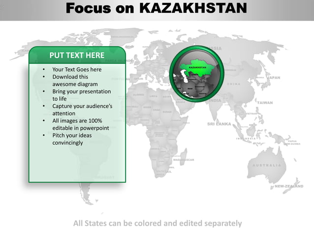 World editable continent map with countries