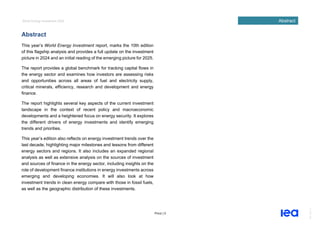 IEA 2025 Report: World Energy Investment 2025 | PDF