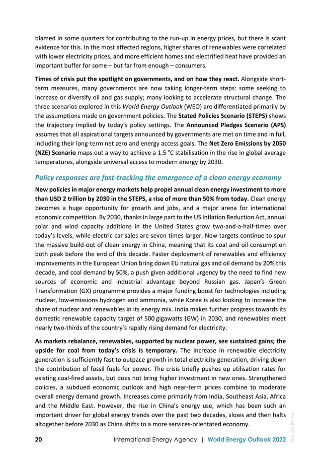 IEA World Energy Outlook 2022 | PDF