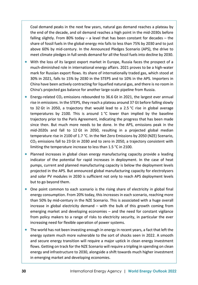 IEA World Energy Outlook 2022 | PDF