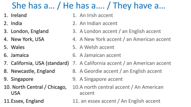 English Accents from around the World | PPTX