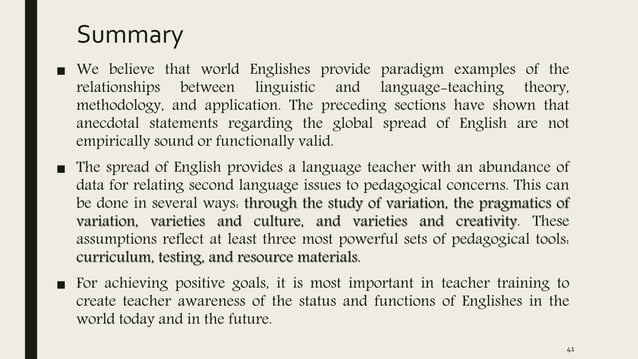 World Englishes and Varieties of English | PPTX
