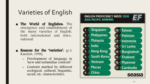 World Englishes and Varieties of English