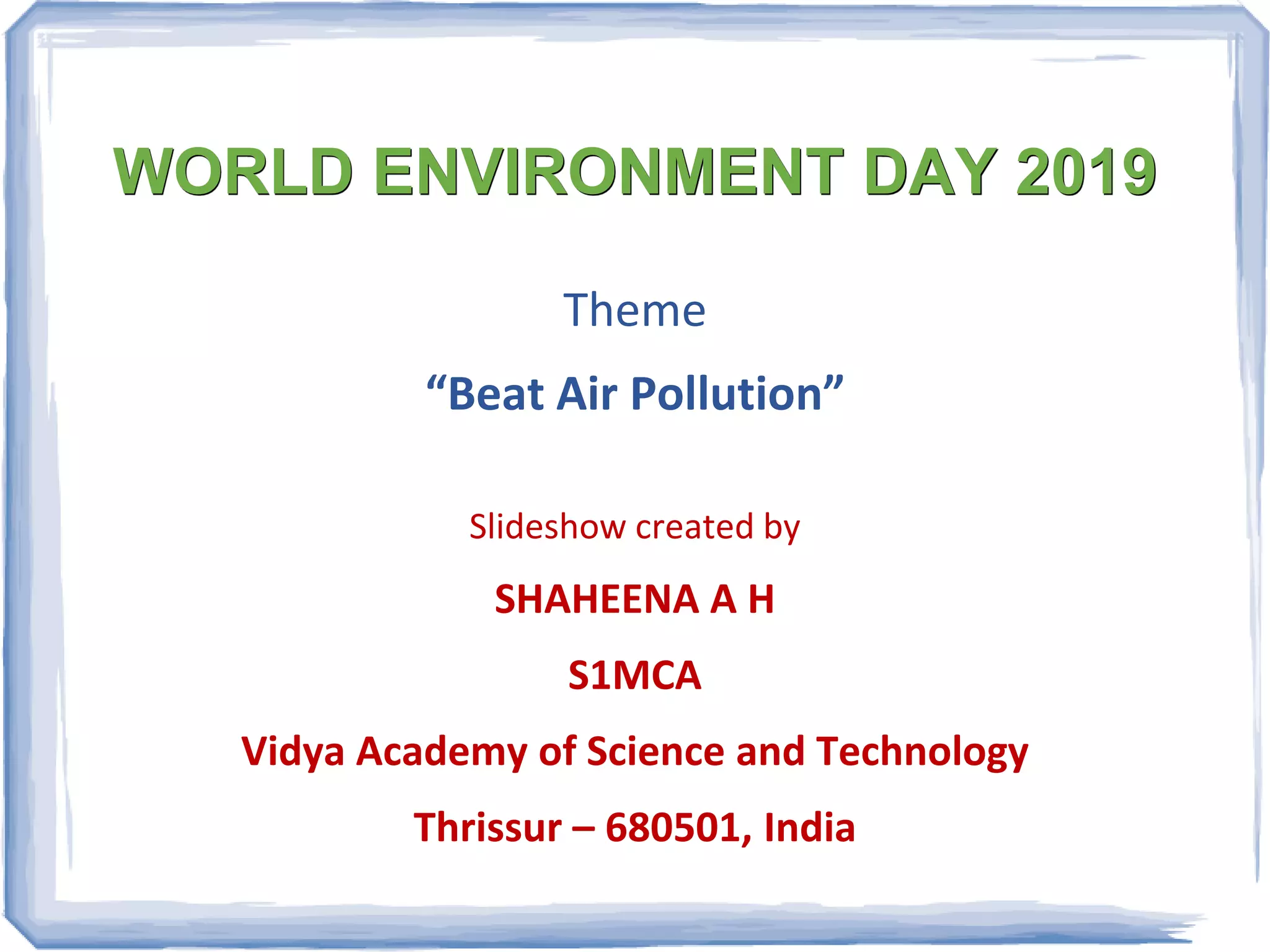 World environment day 2019 celebration | PDF
