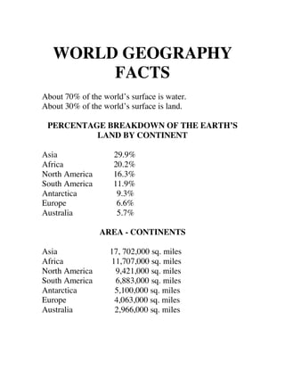 HUMAN GEOGRAPHY FACTS ABOUT HUMAN AND DEVELOPMENT STUDIES | PDF