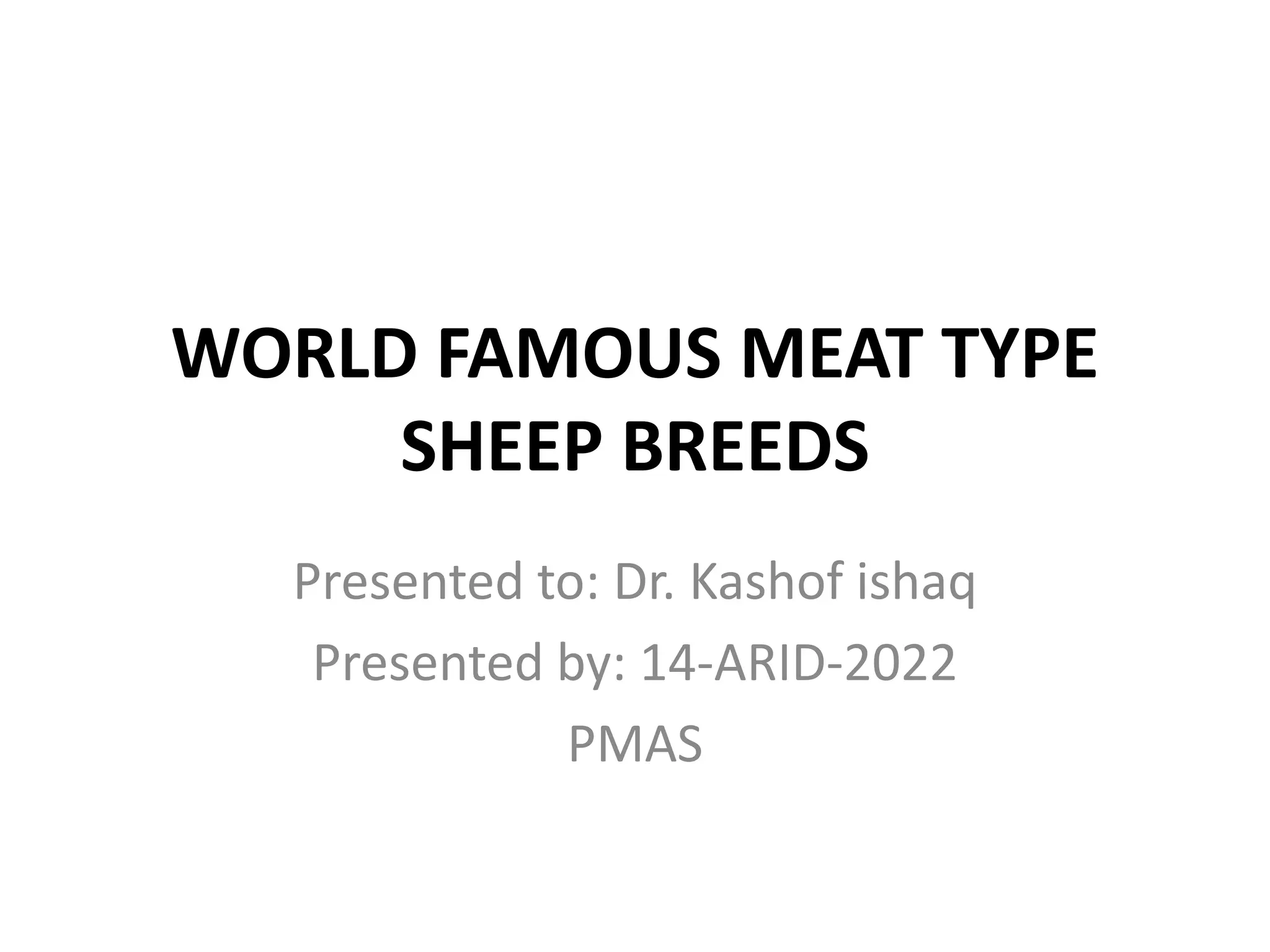 World famous meat type sheep breeds | PPTX