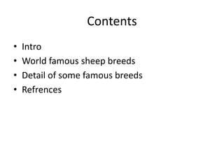 World famous meat type sheep breeds | PPTX