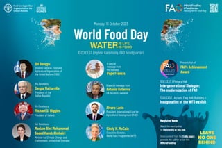 Hybrid ceremony at FAO HQ to mark World Food Day 2023 | PDF