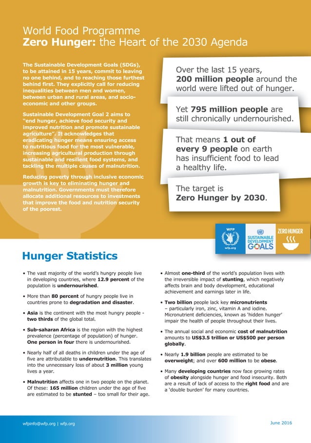 World Food Programme Zero Hunger: the Heart of the 2030 Agenda ...