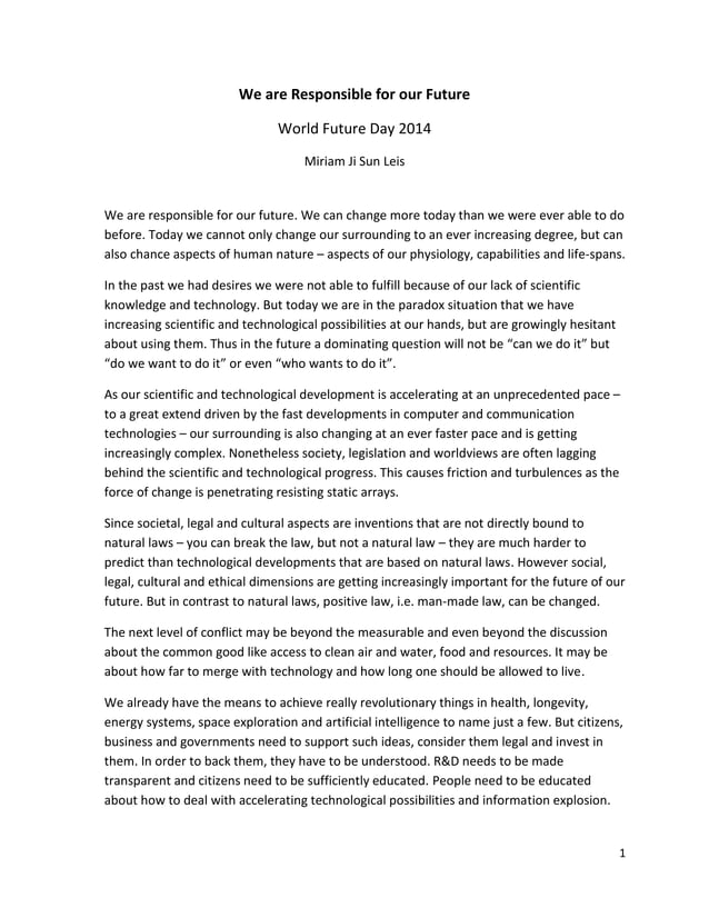 We are responsible for our future | PDF