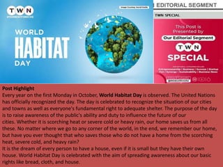 World Habitat Day 2022: Every Person Should Have A Safe House | PPT