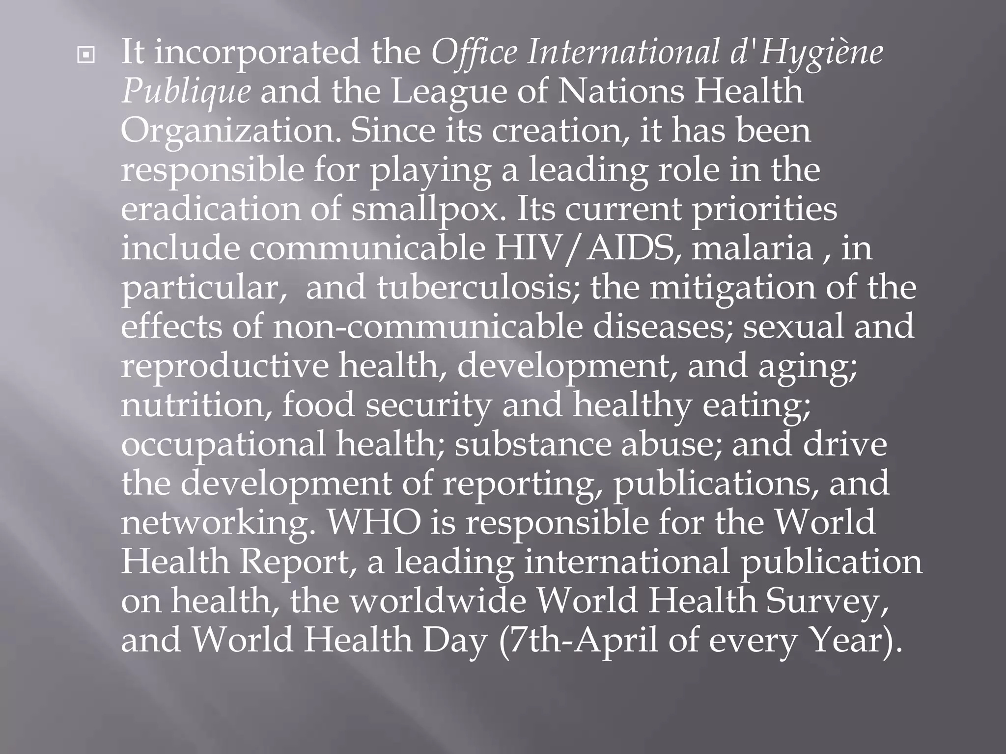 World health organization | PPTX