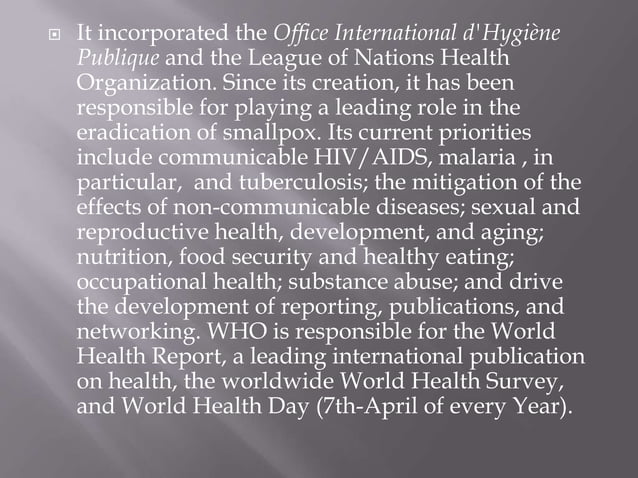 World health organization | PPT