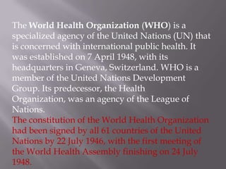 World health organization | PPT | Free Download