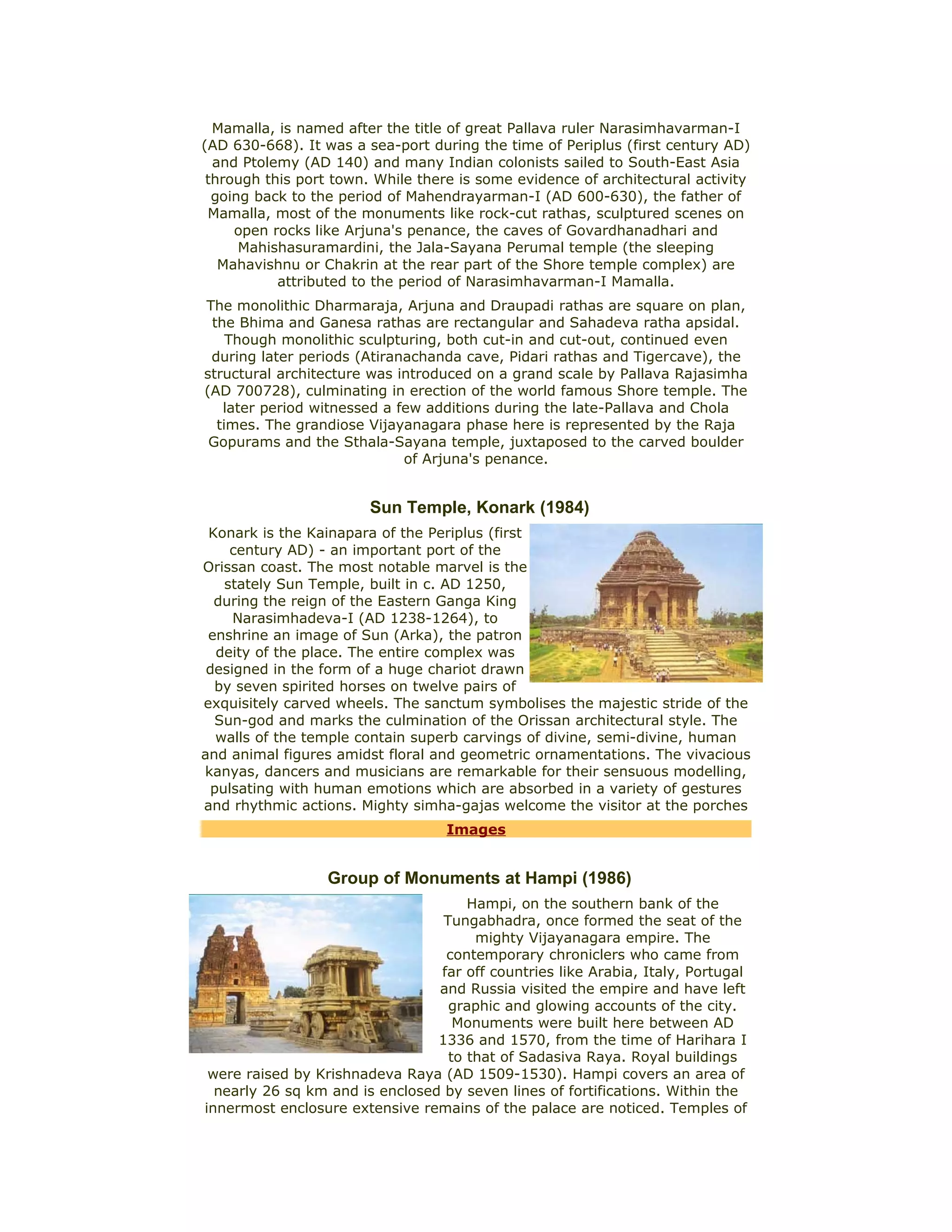 World heritage monuments of india | DOC