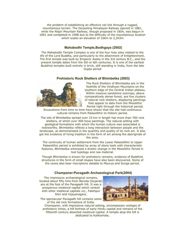 World heritage monuments of india | DOC