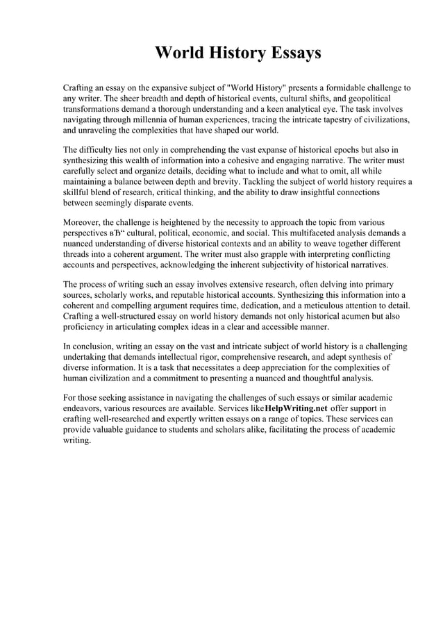 World History Essays.pdf | Homework and Study | Education