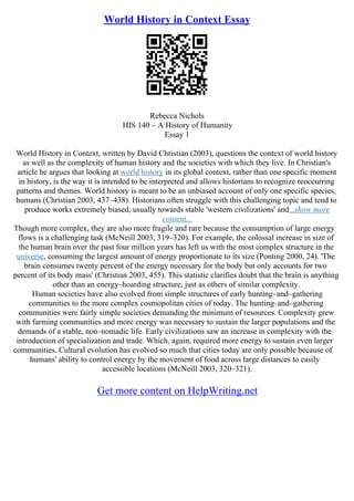 World History Essay Topics | PDF