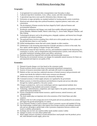 World history knowledge map | PDF