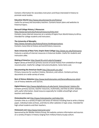 World History Online Resources | PDF