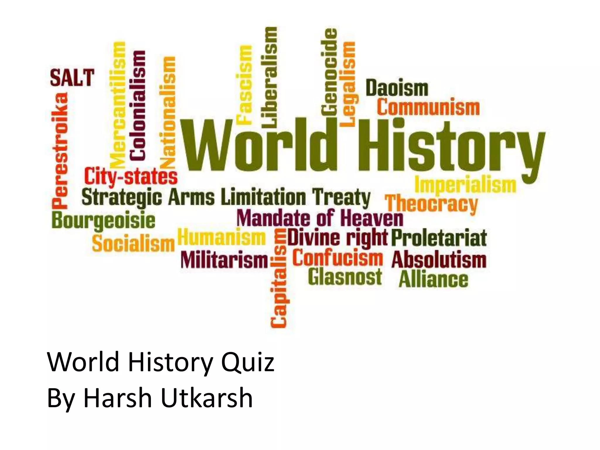 World history quiz | PPTX | Hinduism | Religion & Spirituality