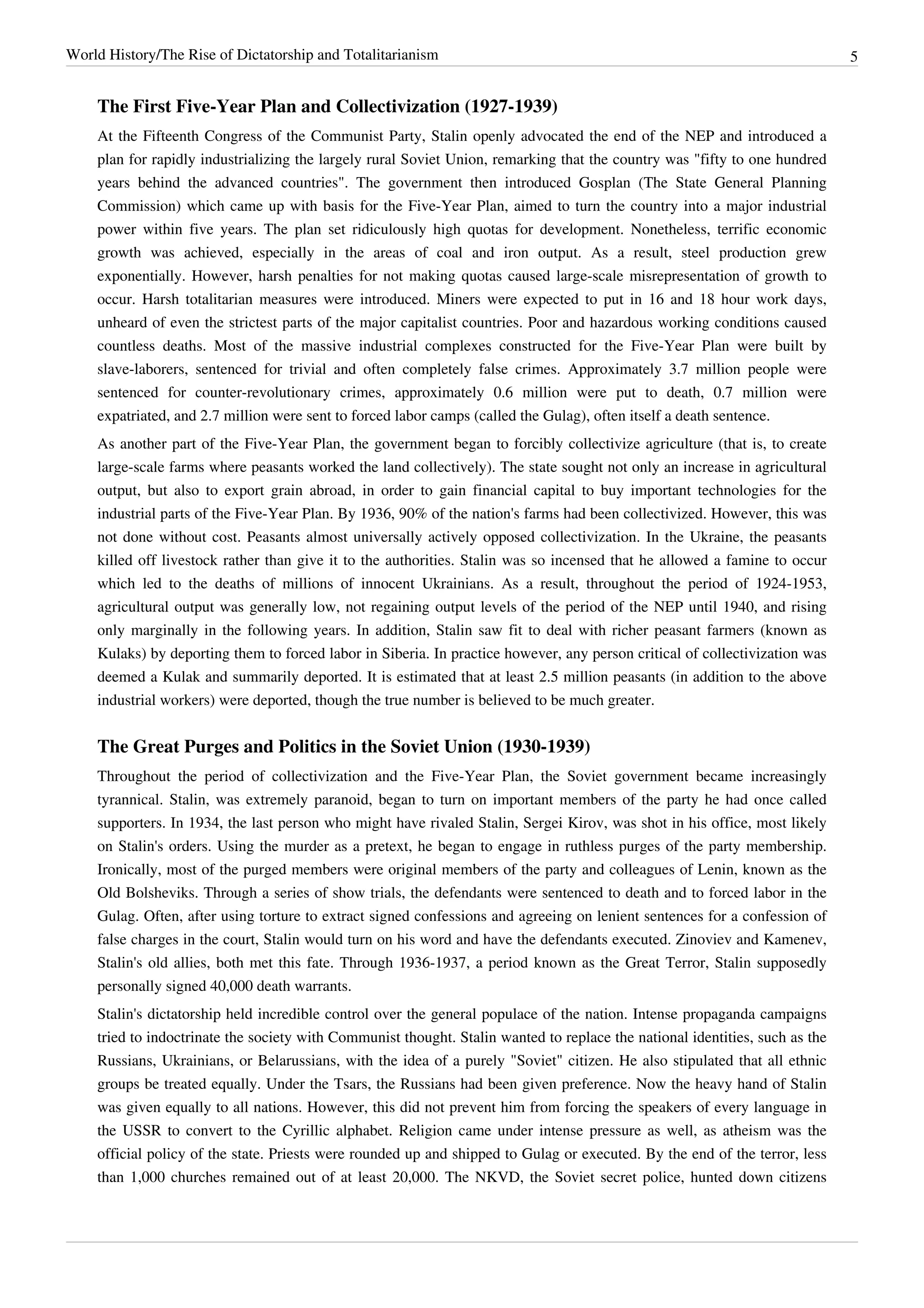 World history the rise of dictatorship and | PDF