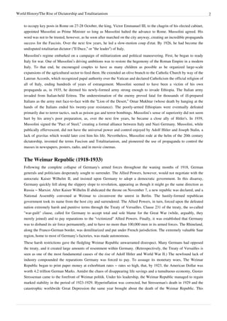 World history the rise of dictatorship and | PDF