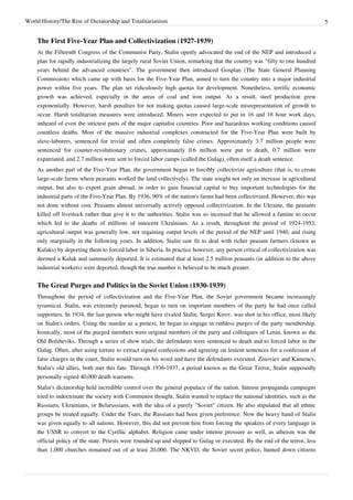 World history the rise of dictatorship and | PDF