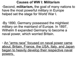 World history unit 2 lesson 1 world war 1 causes | PPT