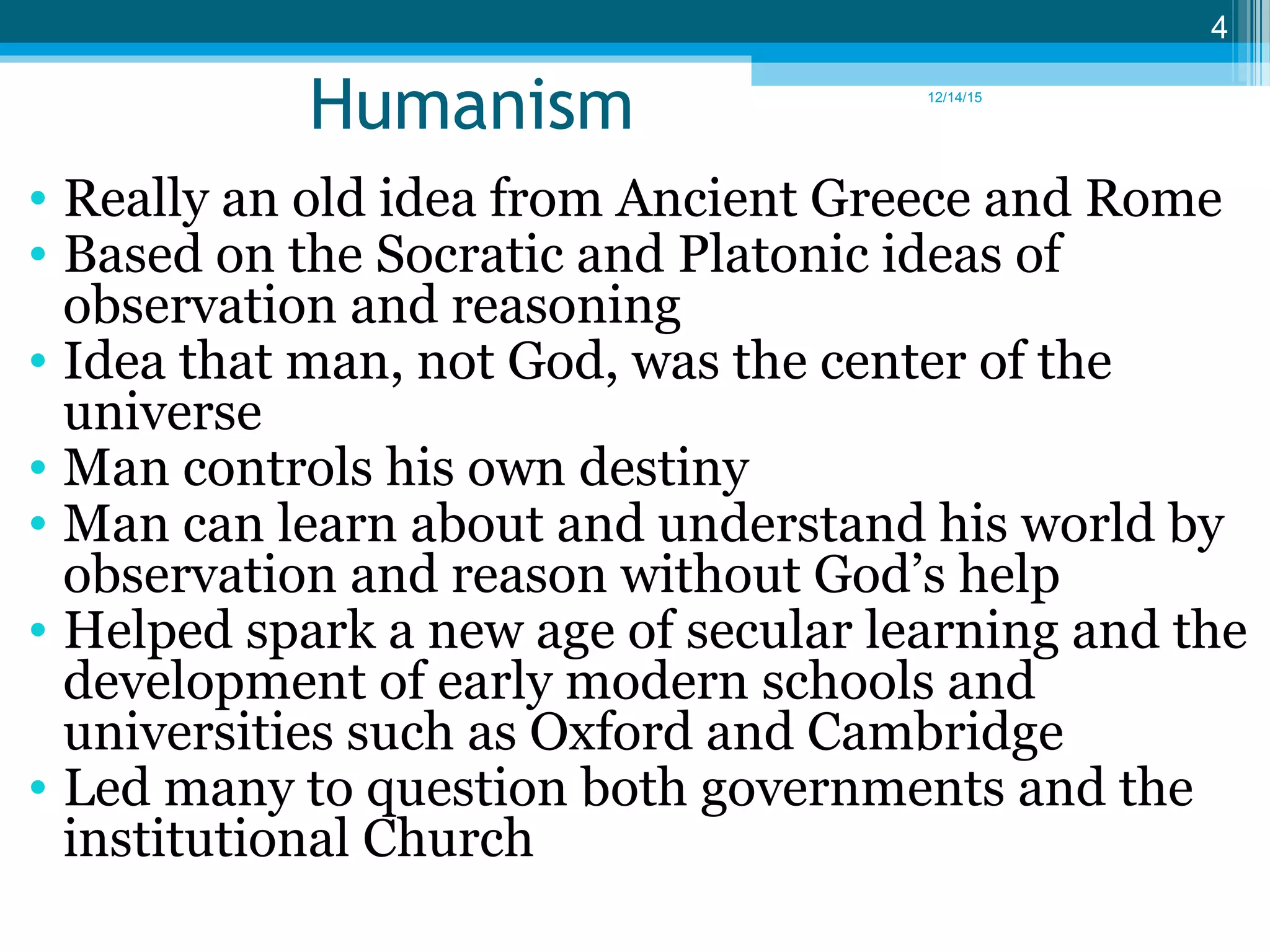 World / European History Unit 6 -- Renaissance And Reformation | PPT