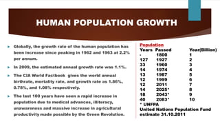 World human population growth through history | PPTX