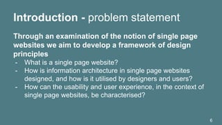 Developing a framework of design principles for single page websites ...