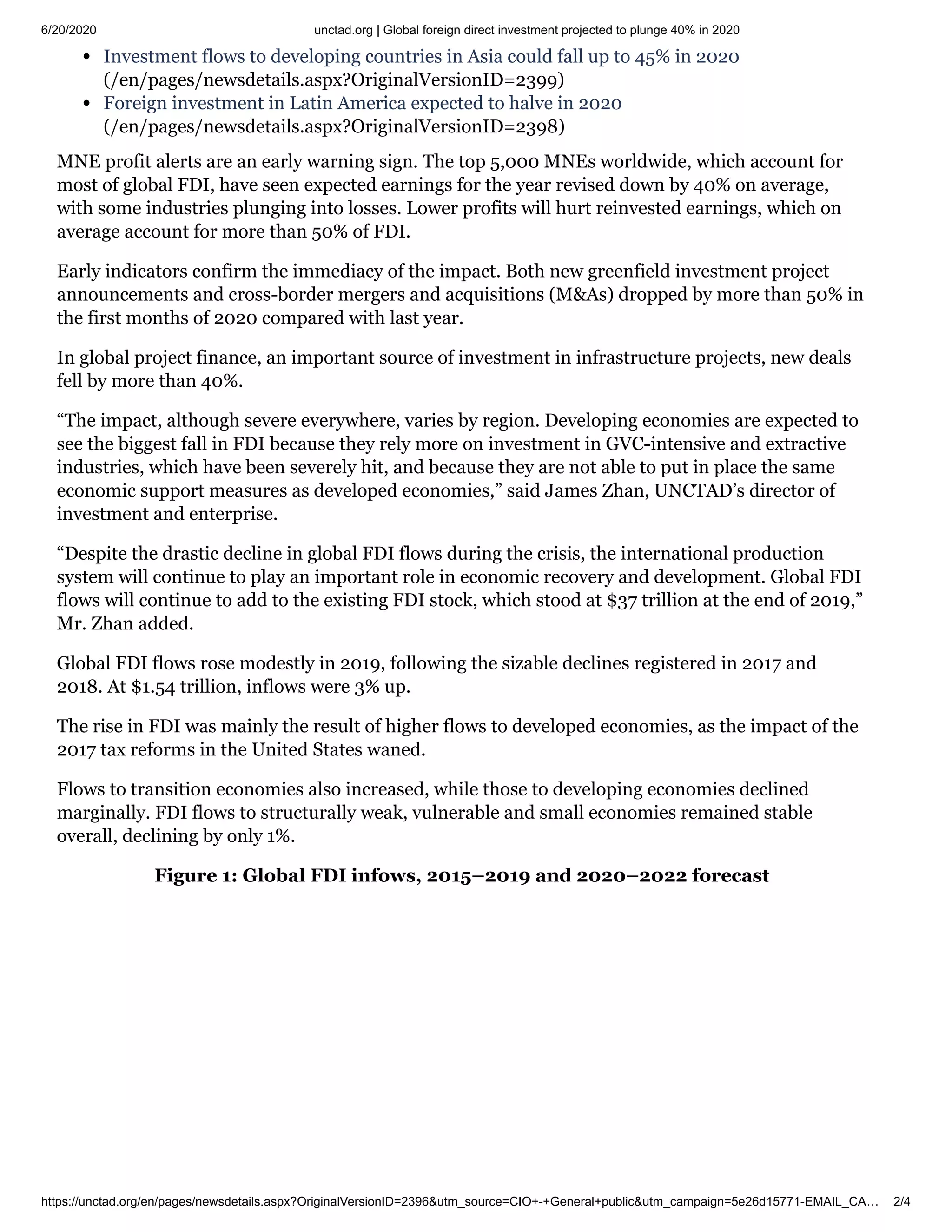 WORLD INVESTMENT REPORT 2020 BY UNITED NATIONS CONFERENCE ON TRADE AND ...