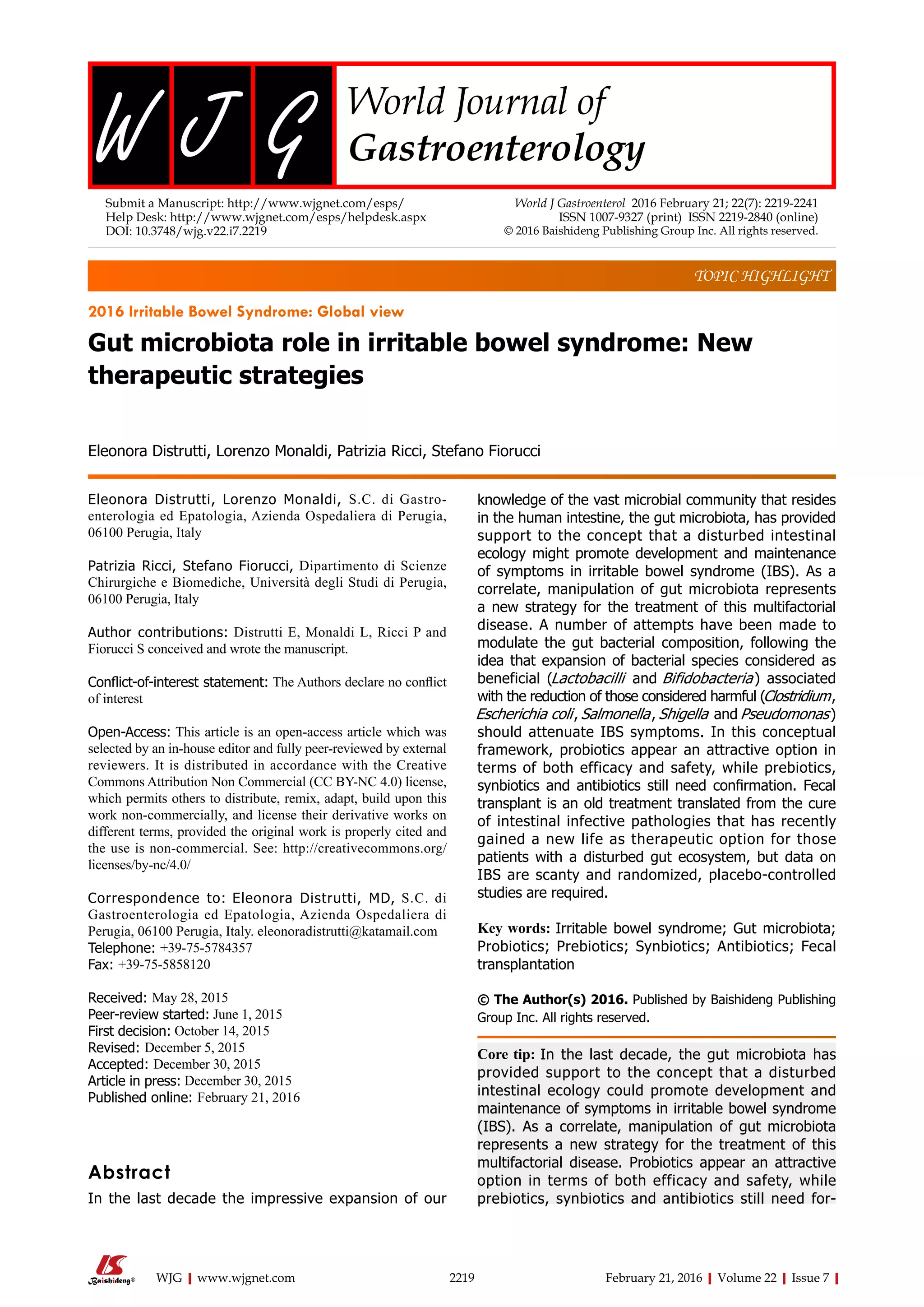 Restoring Gut Microbiome Health Is a New Strategy to Reverse Irritable ...