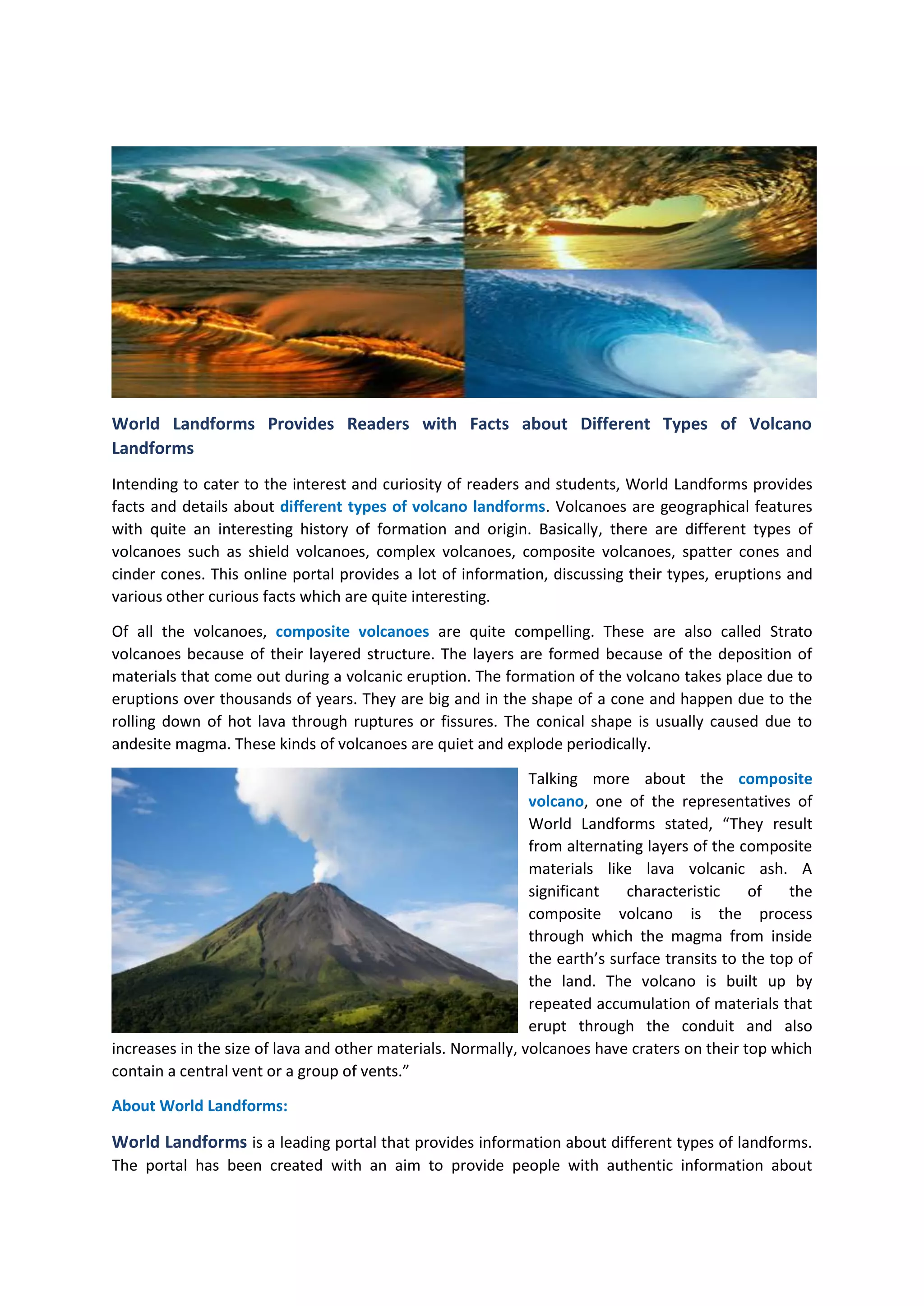 World landforms provides readers with facts about different types of ...