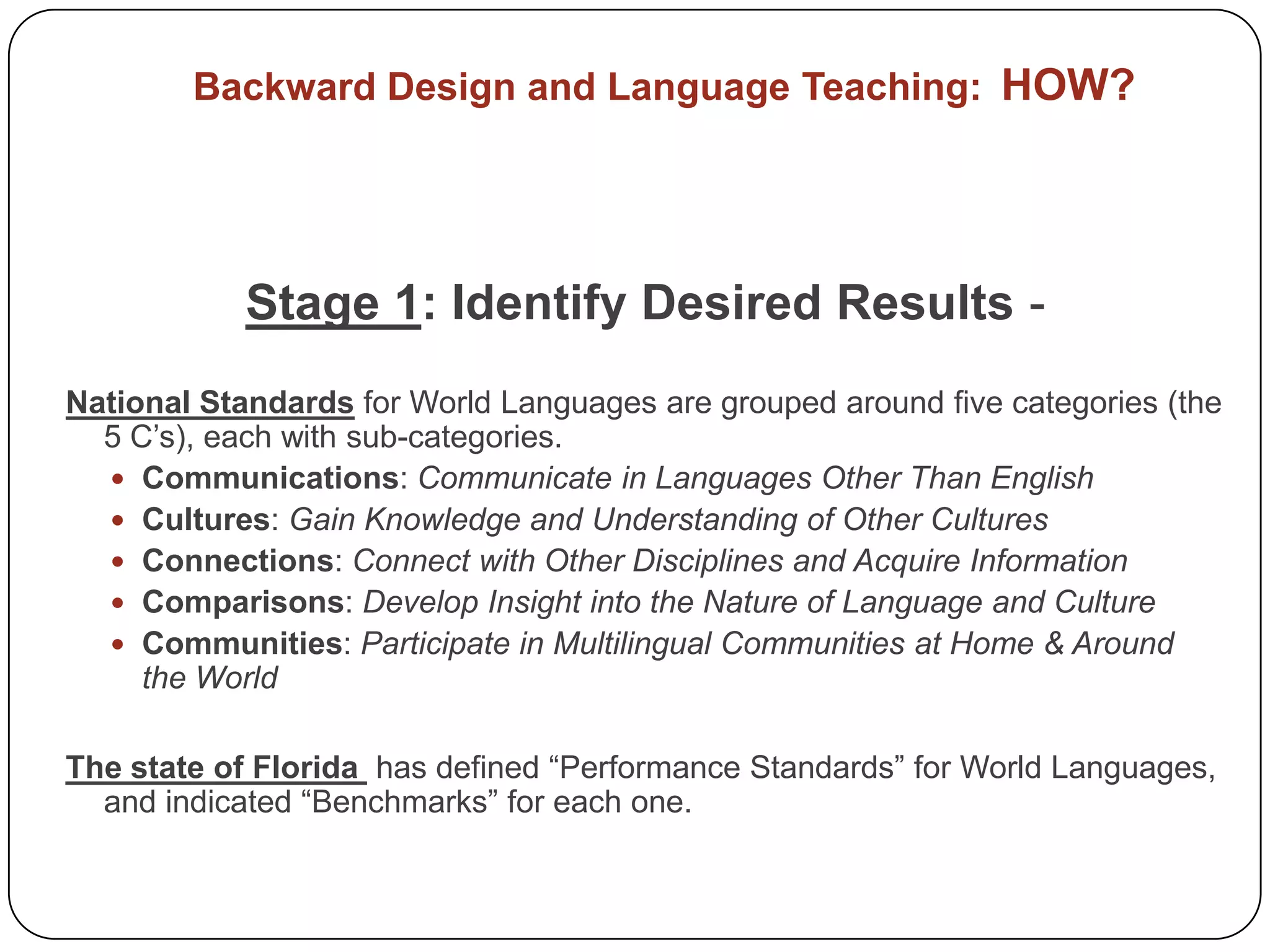 World languages standards overview | PPTX