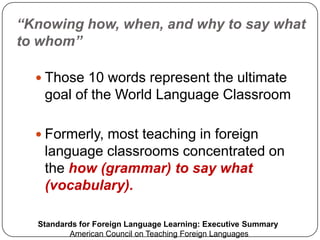 World languages standards overview | PPTX