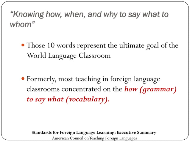 World languages standards overview | PPT